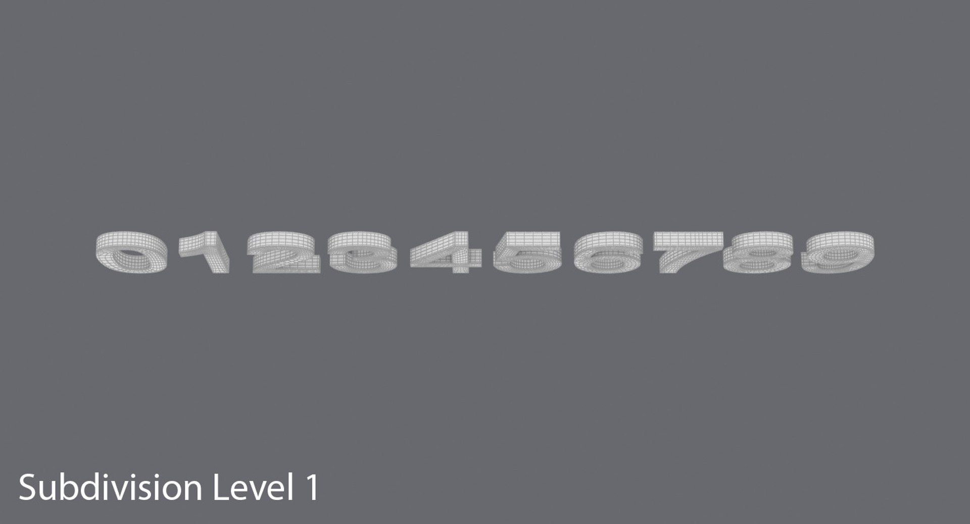 Arial Numbers 3d Model