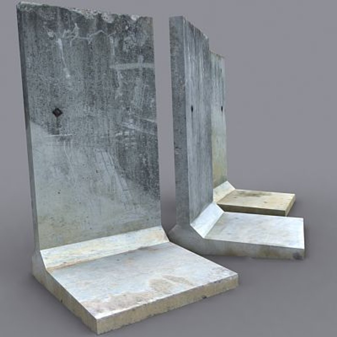 concrete barrier barracade 3d 3ds