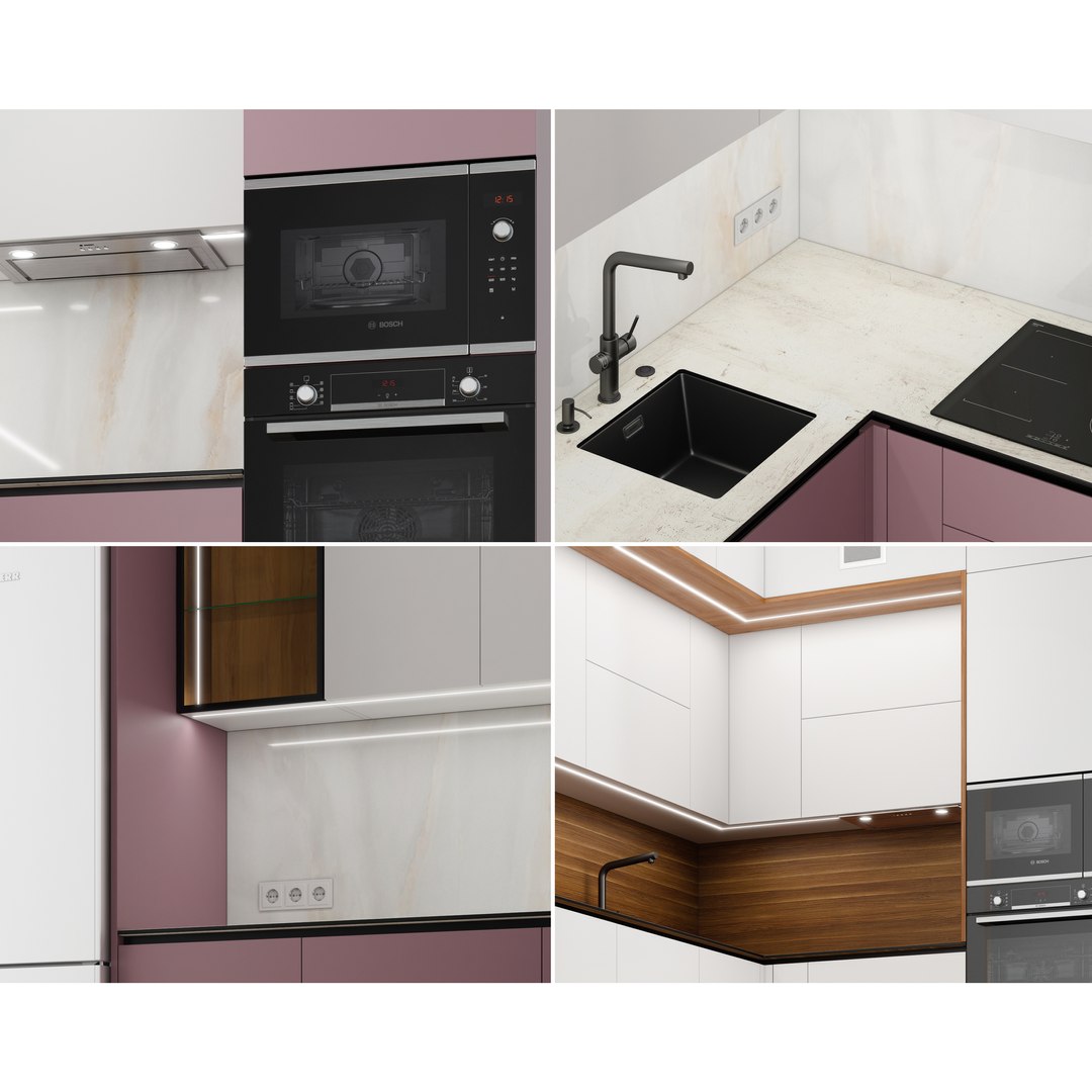 3D Kitchen Set 1 Model - TurboSquid 2185457