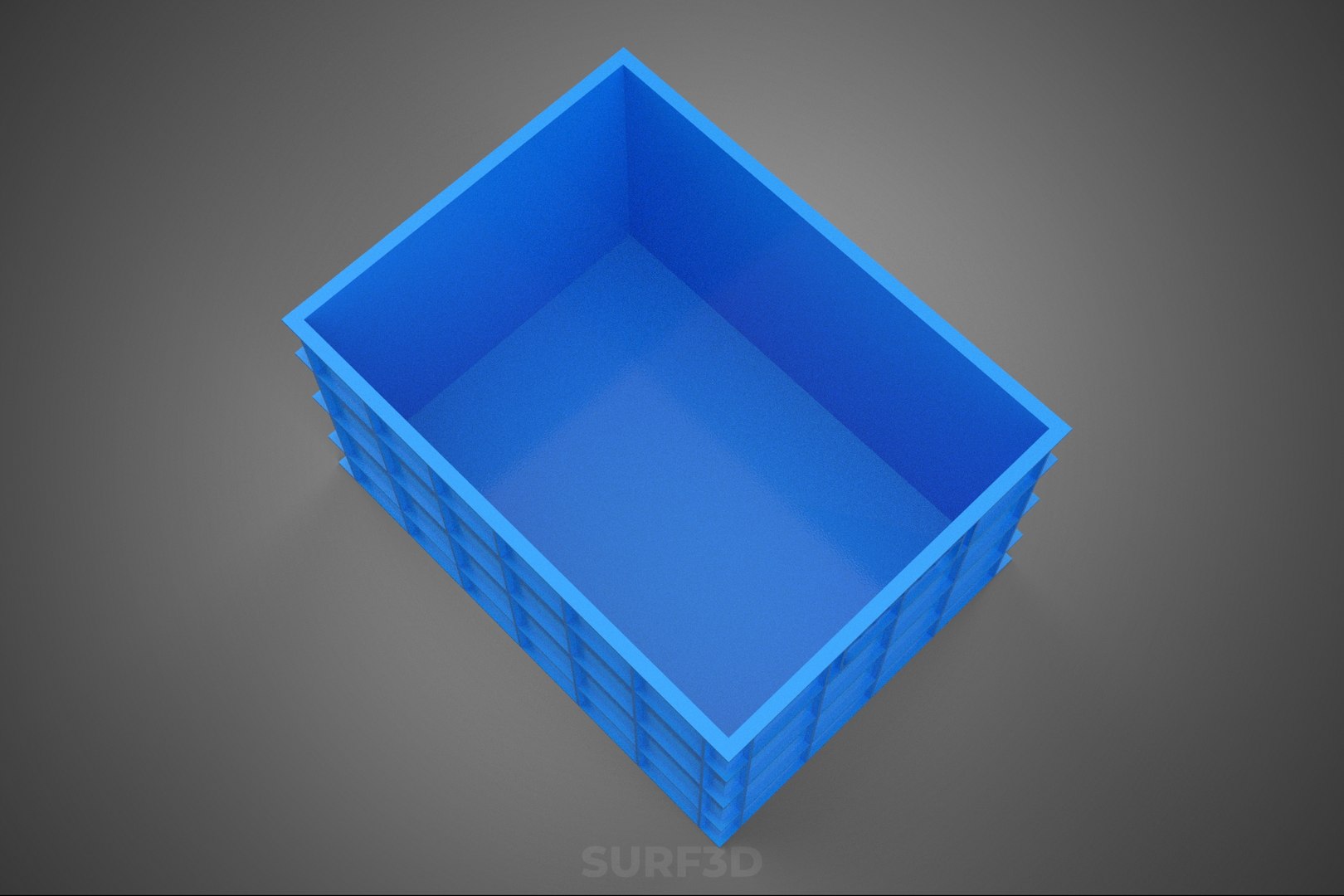 3D FRESH FISH CRAB SEAFOOD BLUE PLASTIC BOX CRATE CONTAINER STORAGE ...