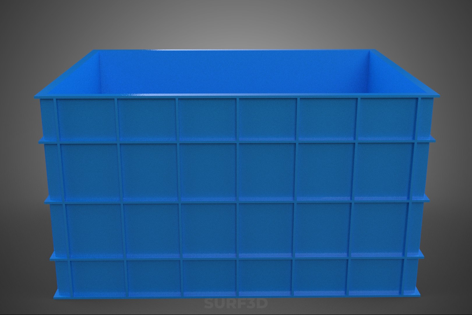 3D FRESH FISH CRAB SEAFOOD BLUE PLASTIC BOX CRATE CONTAINER STORAGE ...