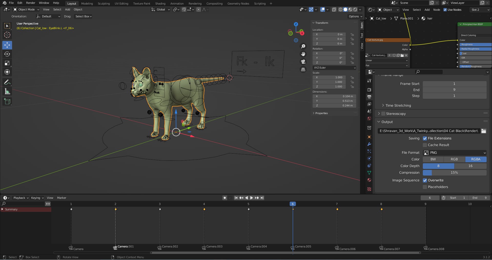 3D model Cat Black Rigged in Blender - TurboSquid 1984110