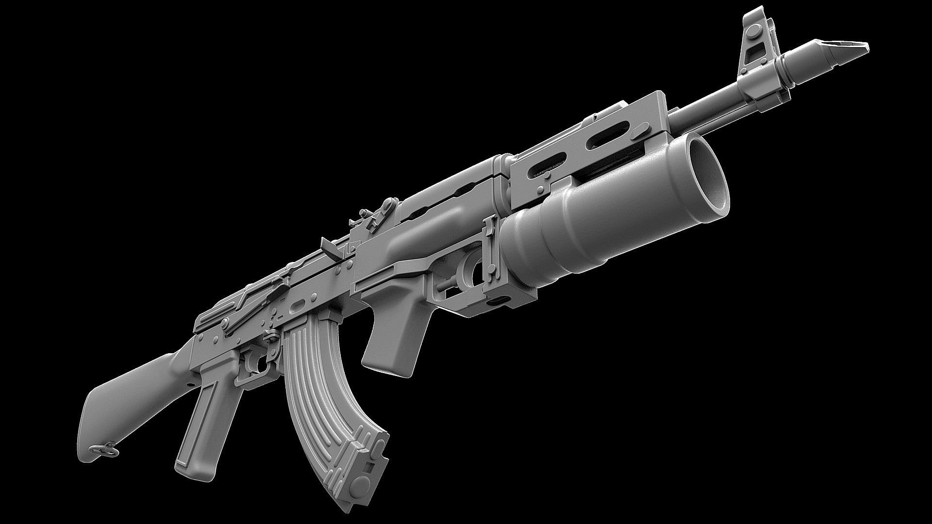 3D Ak 74 Rifle GP 25 Model - TurboSquid 1963056