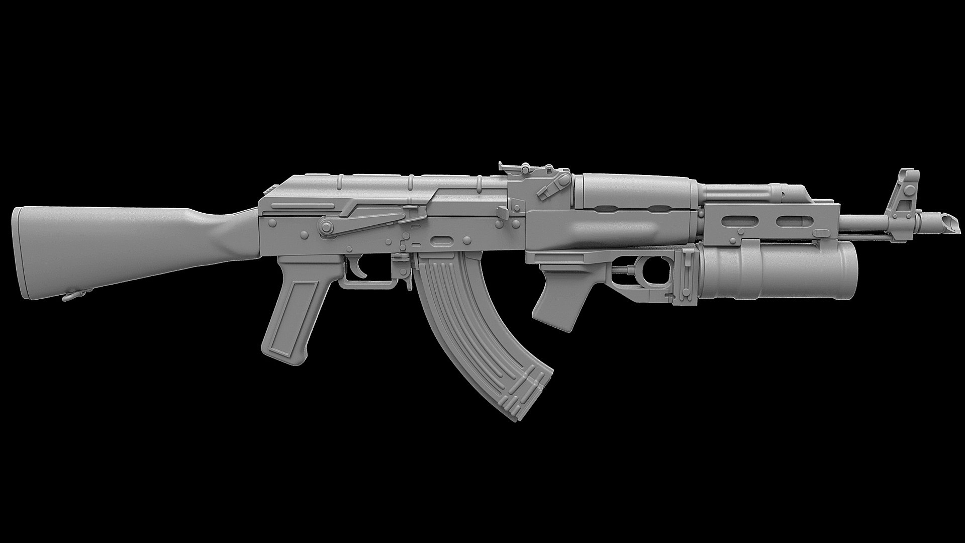 3D Ak 74 Rifle GP 25 Model - TurboSquid 1963056