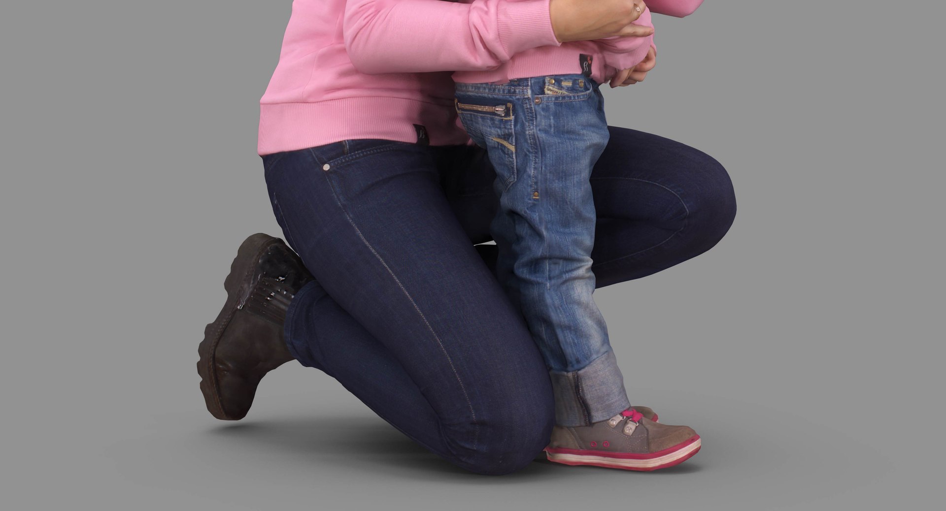 3d mom daughter people human