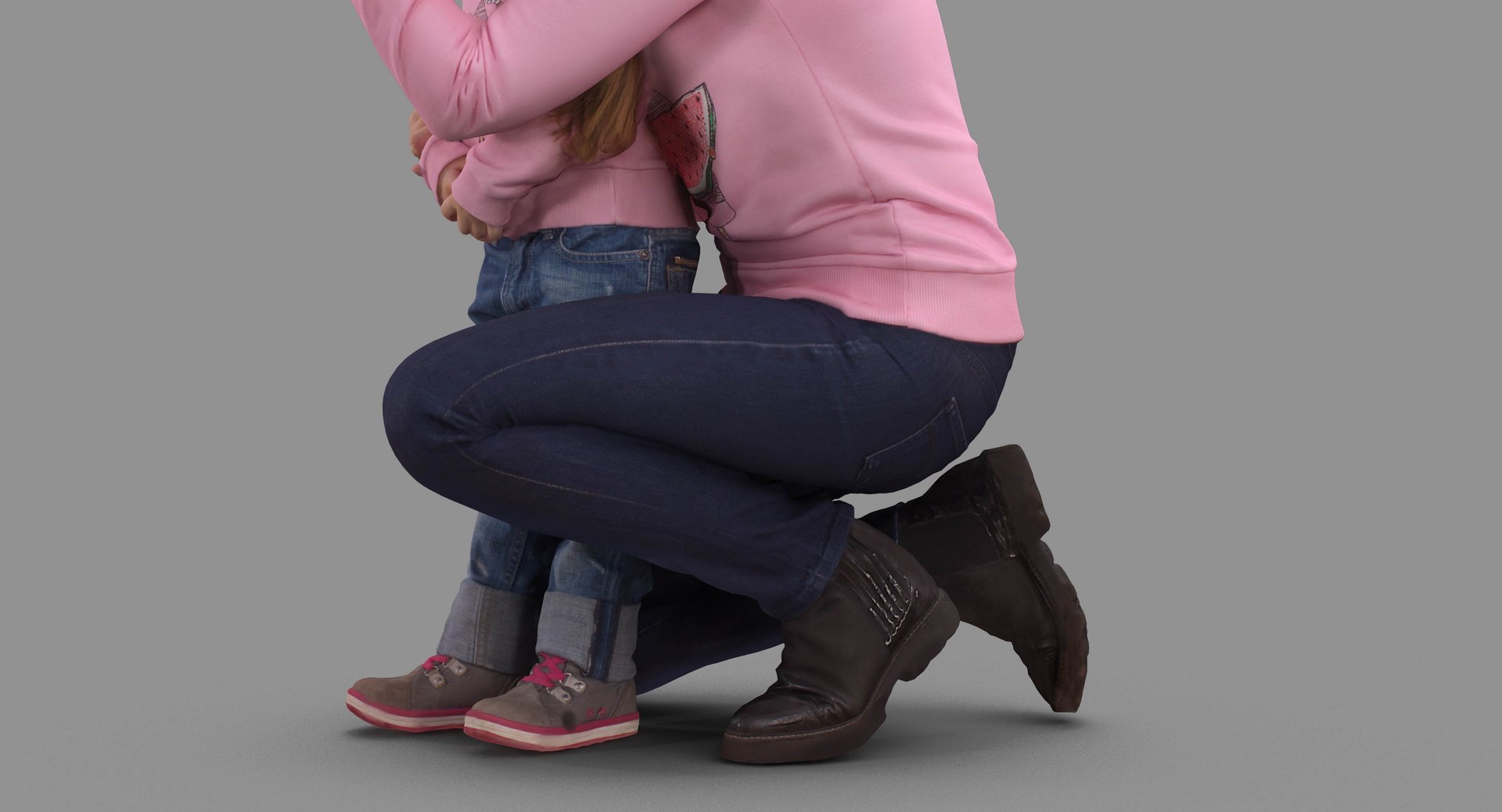 3d mom daughter people human