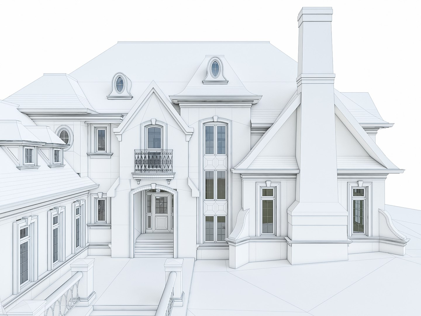 Luxury Mansion House 3D Model - TurboSquid 1751239