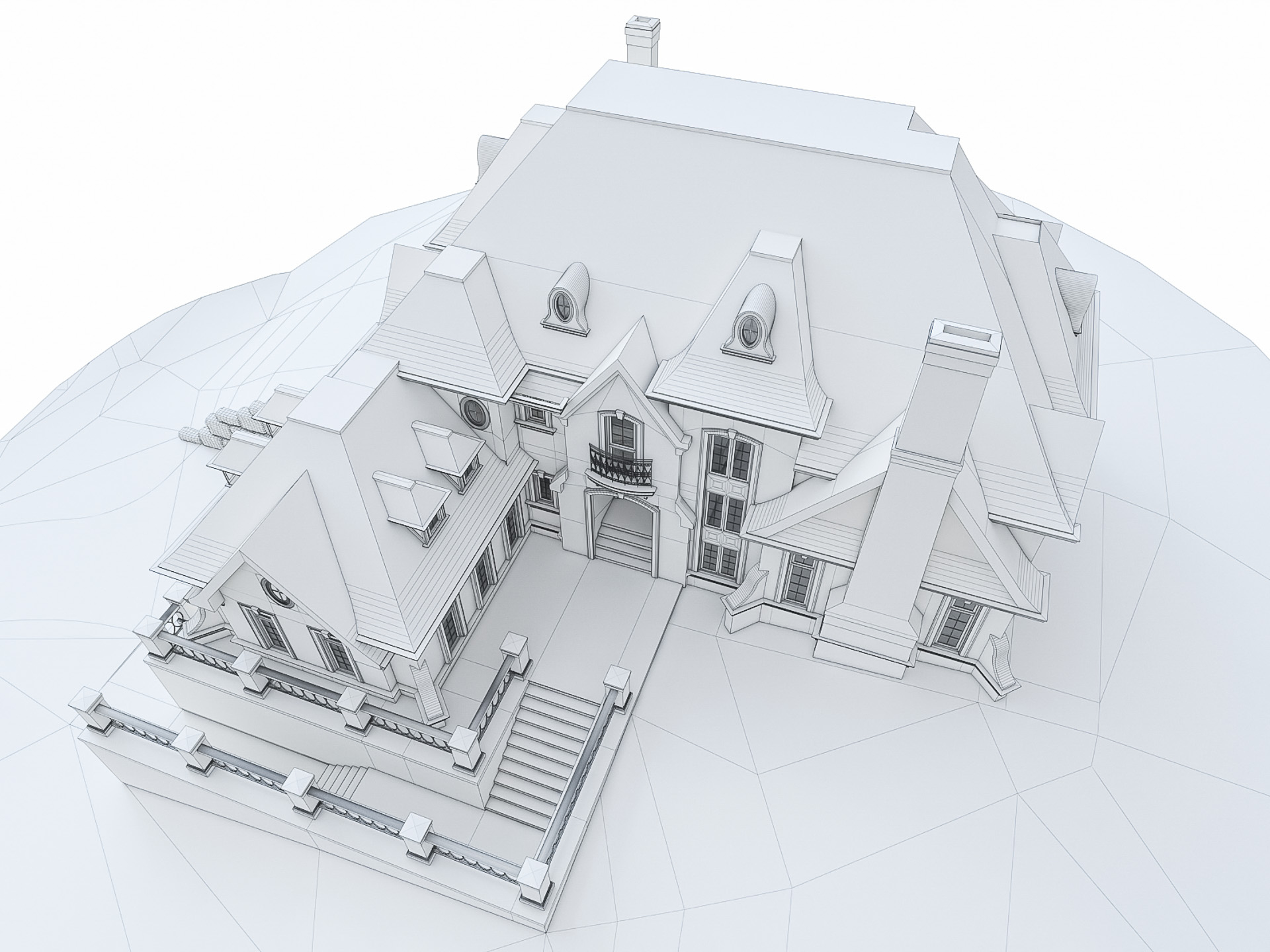 Luxury Mansion House 3D model - TurboSquid 1751239