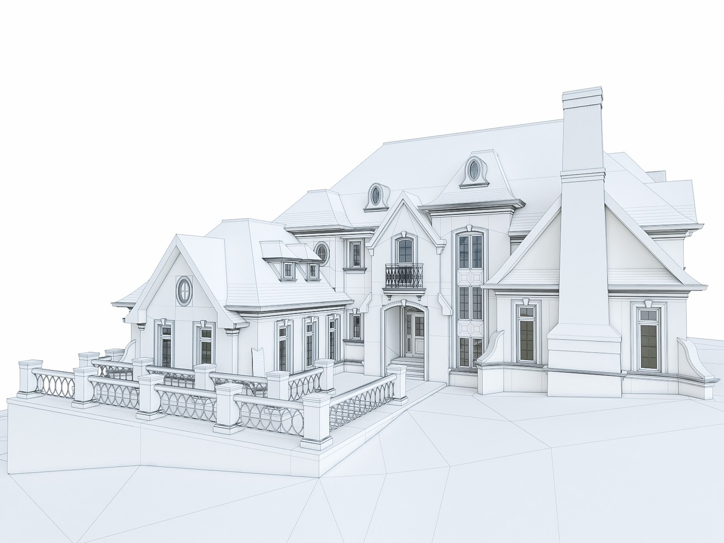 Luxury Mansion House 3D Model - TurboSquid 1751239