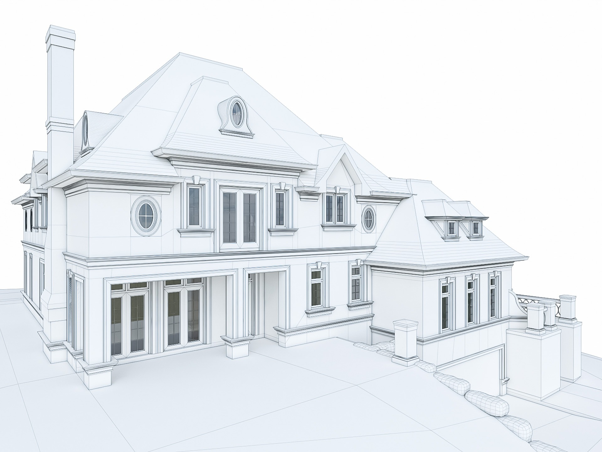 Luxury Mansion House 3D model - TurboSquid 1751239