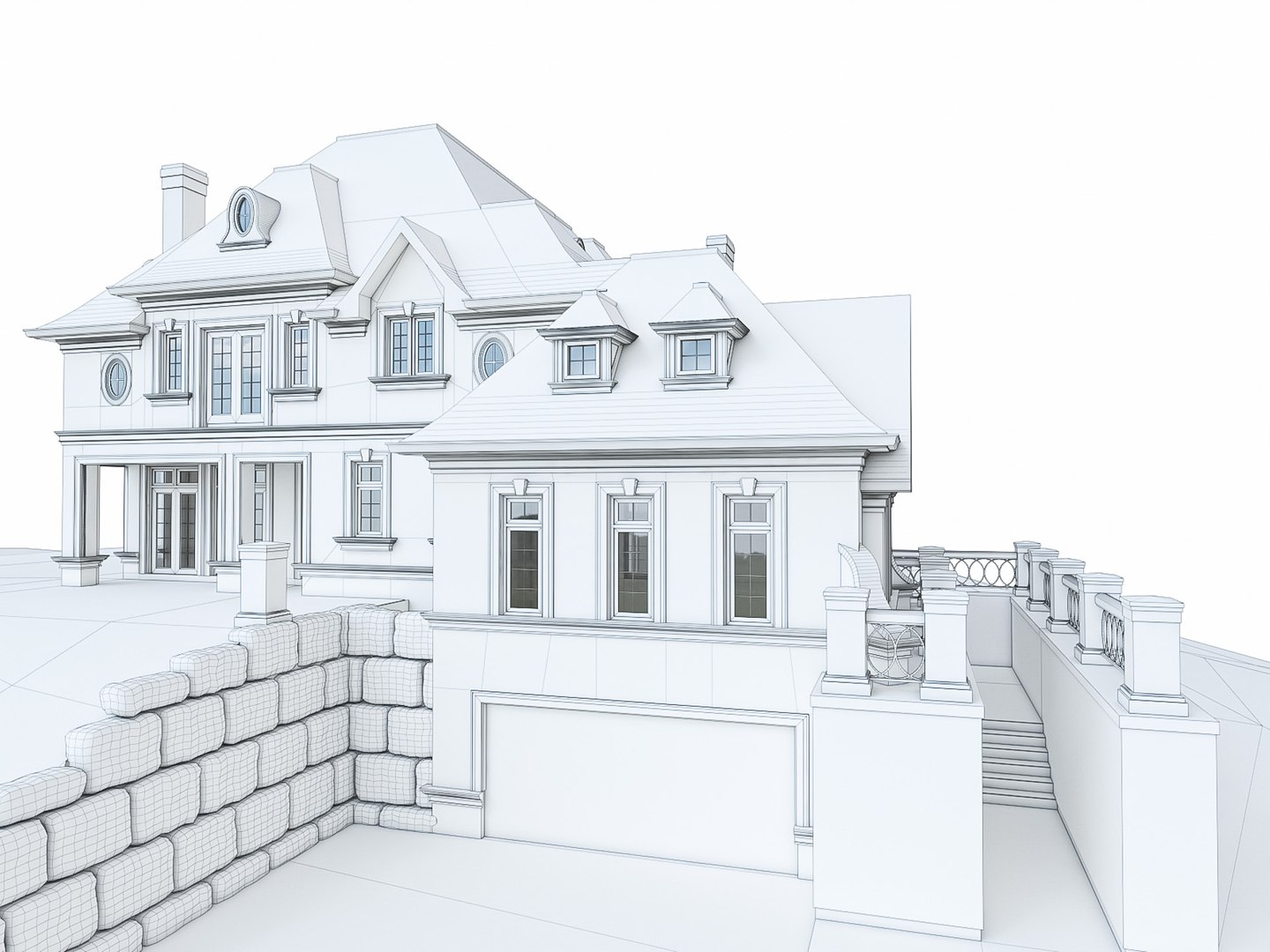 Luxury Mansion House 3D Model - TurboSquid 1751239