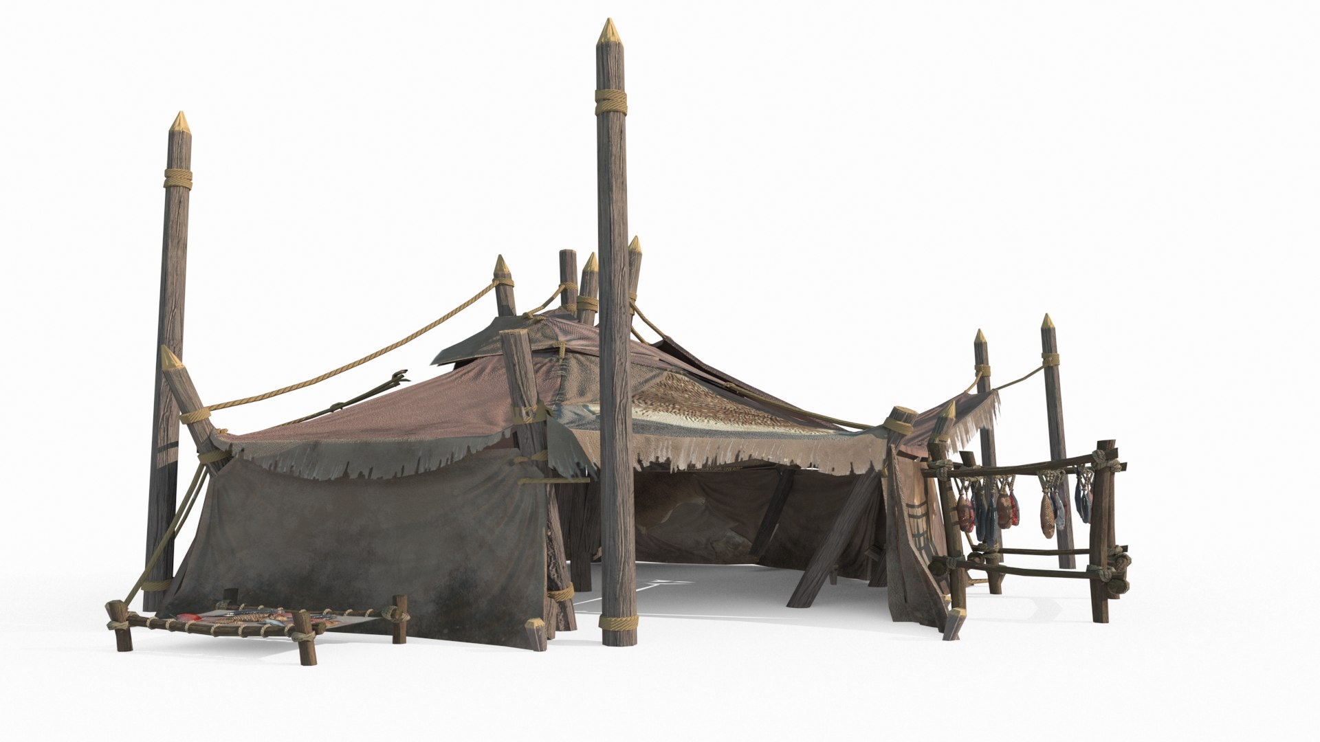 3D Ancient Camp Leather Tents Model - TurboSquid 2317809