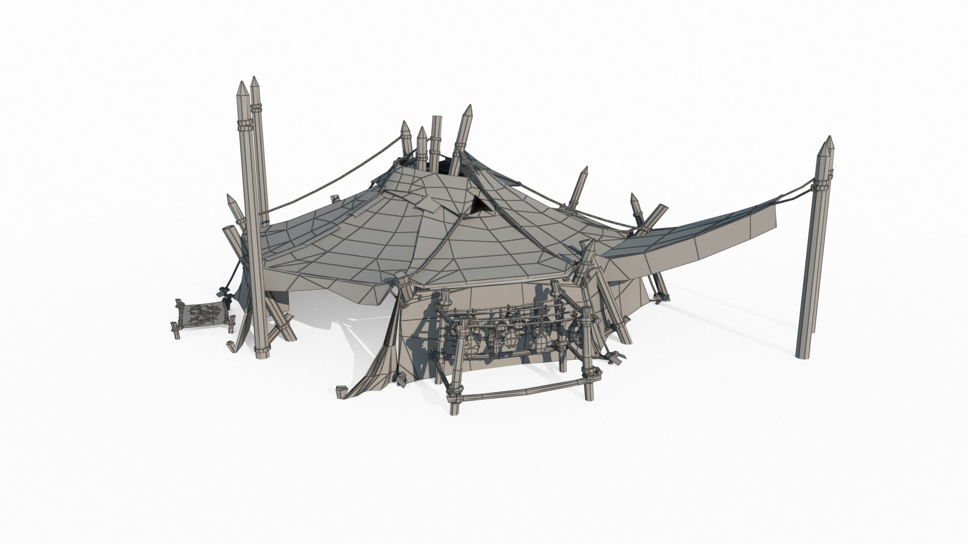 3D Ancient Camp Leather Tents Model - TurboSquid 2317809