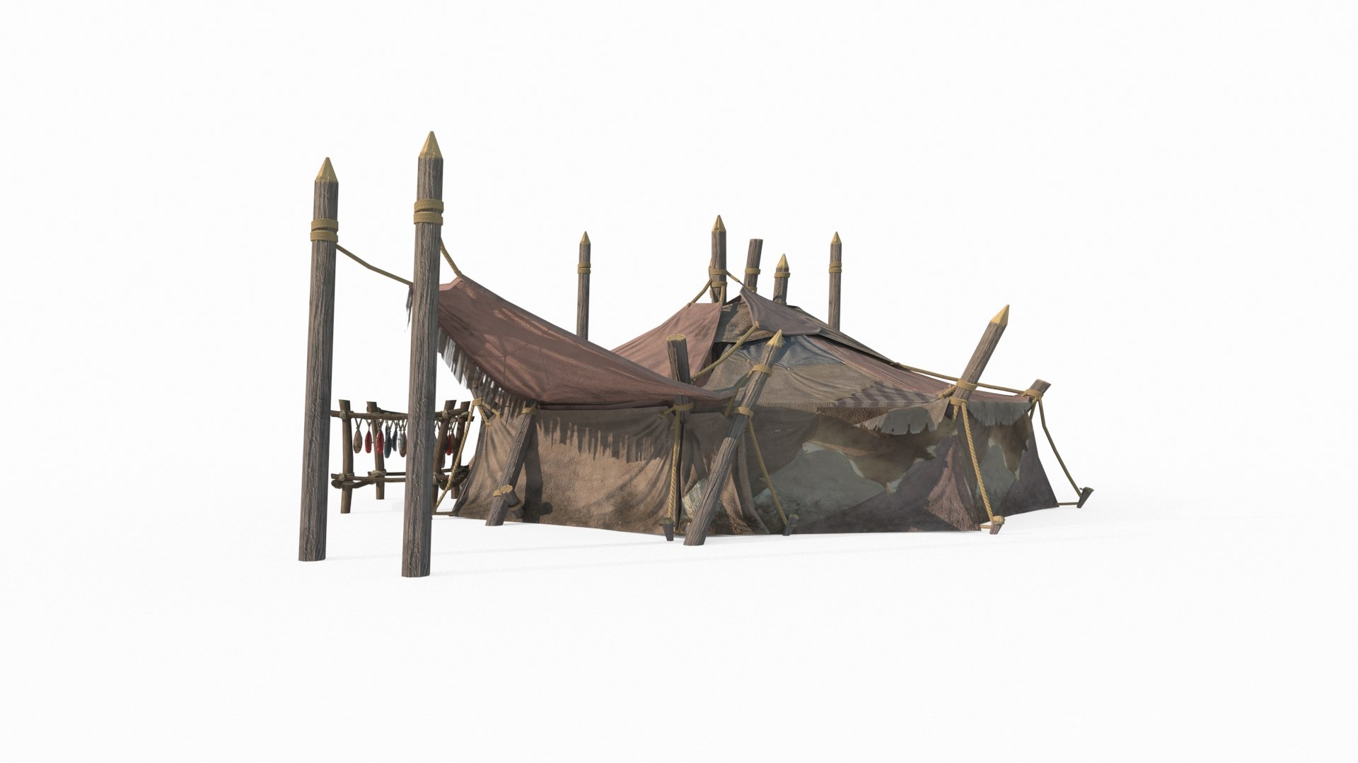 3D Ancient Camp Leather Tents Model - TurboSquid 2317809
