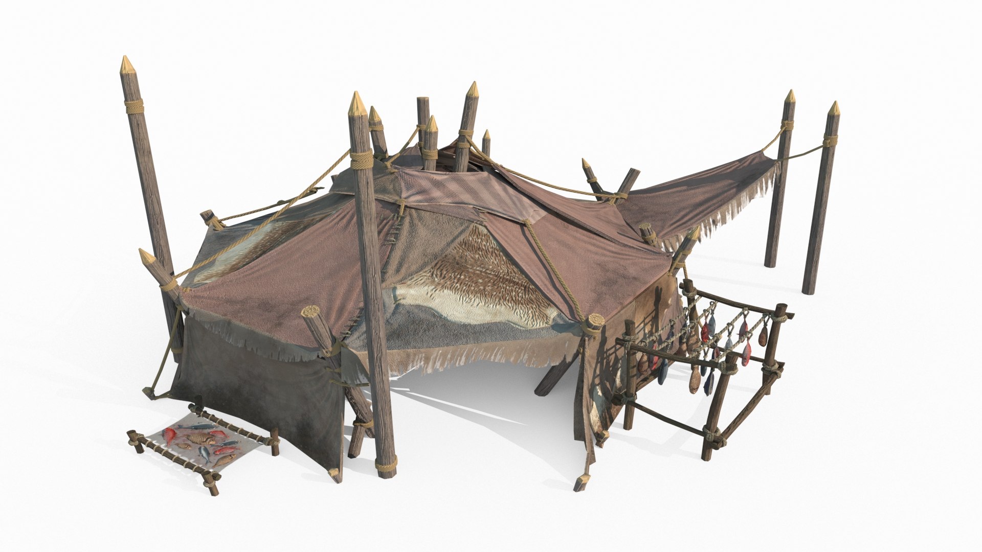 3D Ancient Camp Leather Tents Model - TurboSquid 2317809
