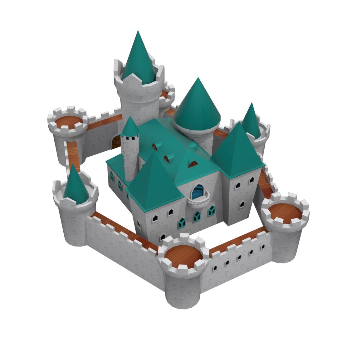 3D Fantasy Cartoon Green Castle Model - TurboSquid 1294143