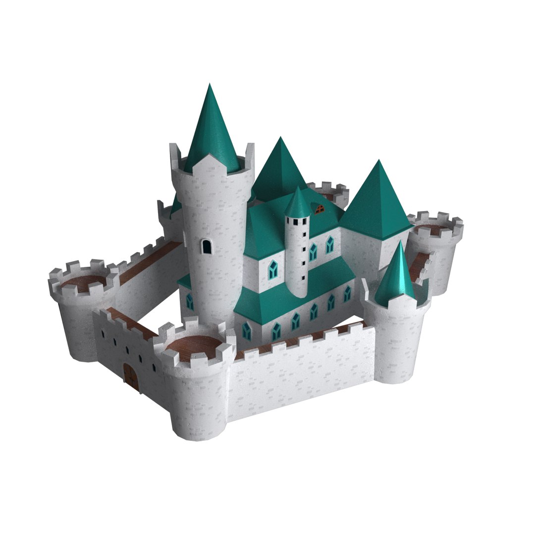 3D Fantasy Cartoon Green Castle Model - TurboSquid 1294143