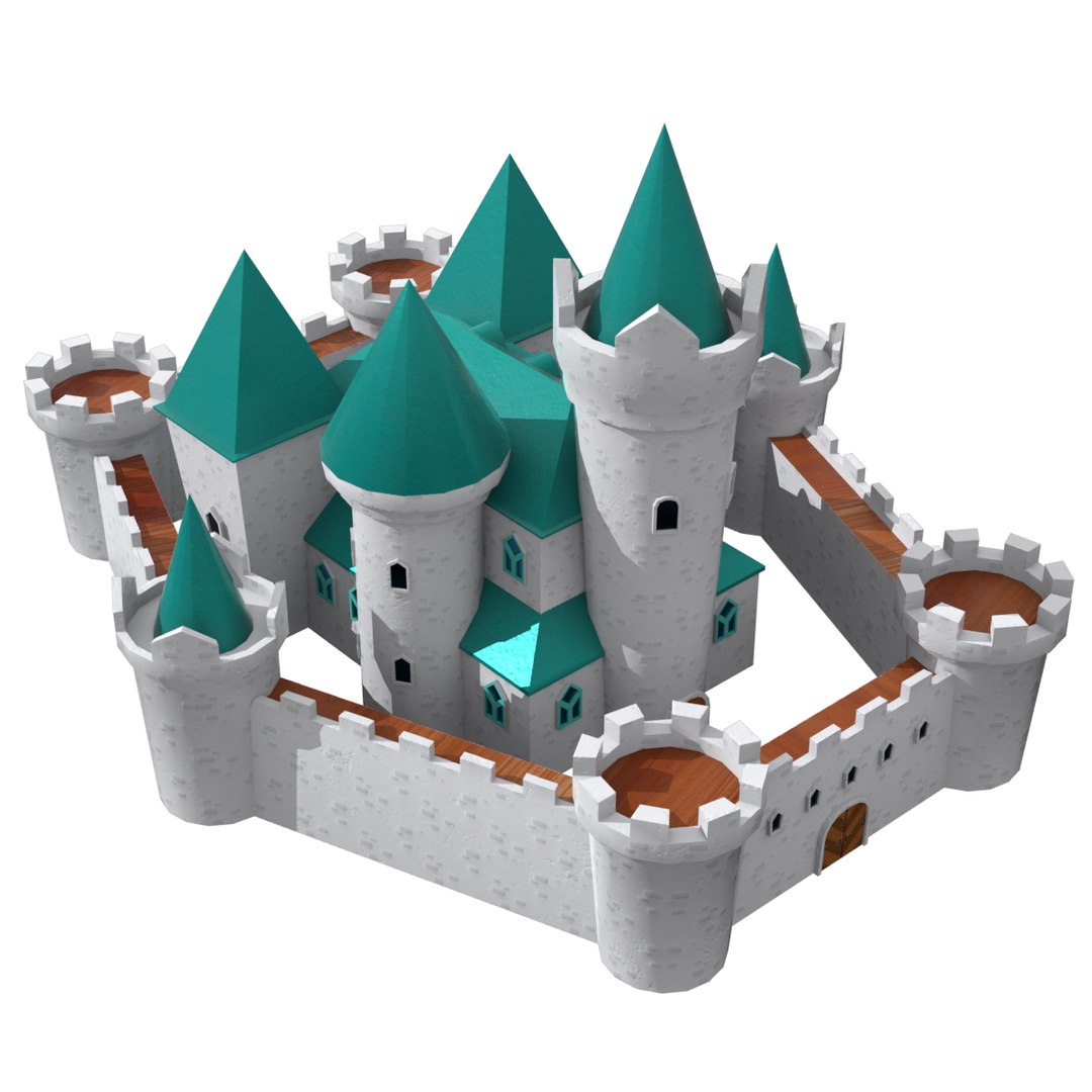 3D Fantasy Cartoon Green Castle Model - TurboSquid 1294143