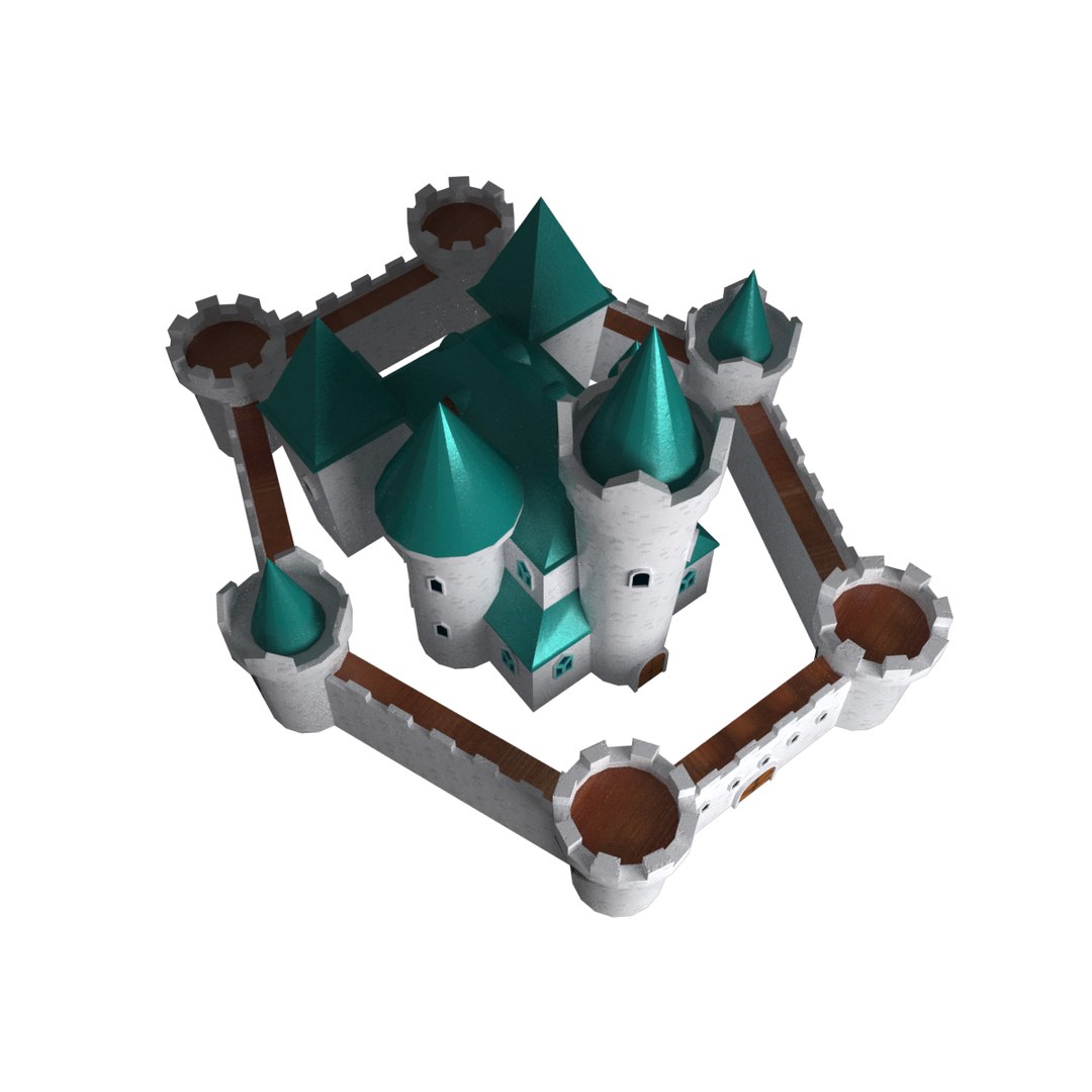 3D Fantasy Cartoon Green Castle Model - TurboSquid 1294143