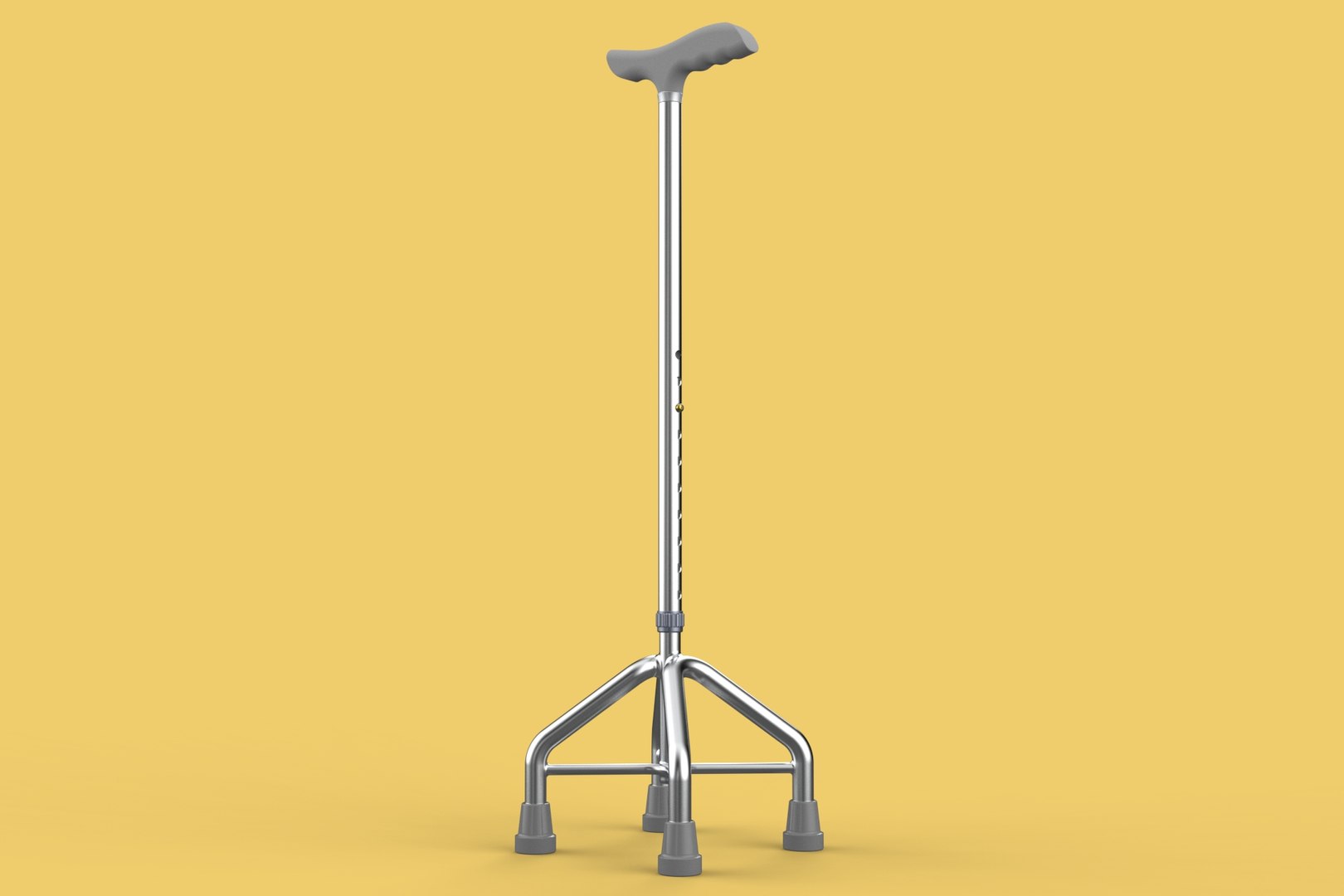 WALKING CANE QUADRIPOD AID ELDERLY STICK POLE QUAD FEET 4 LEG 3D Model ...