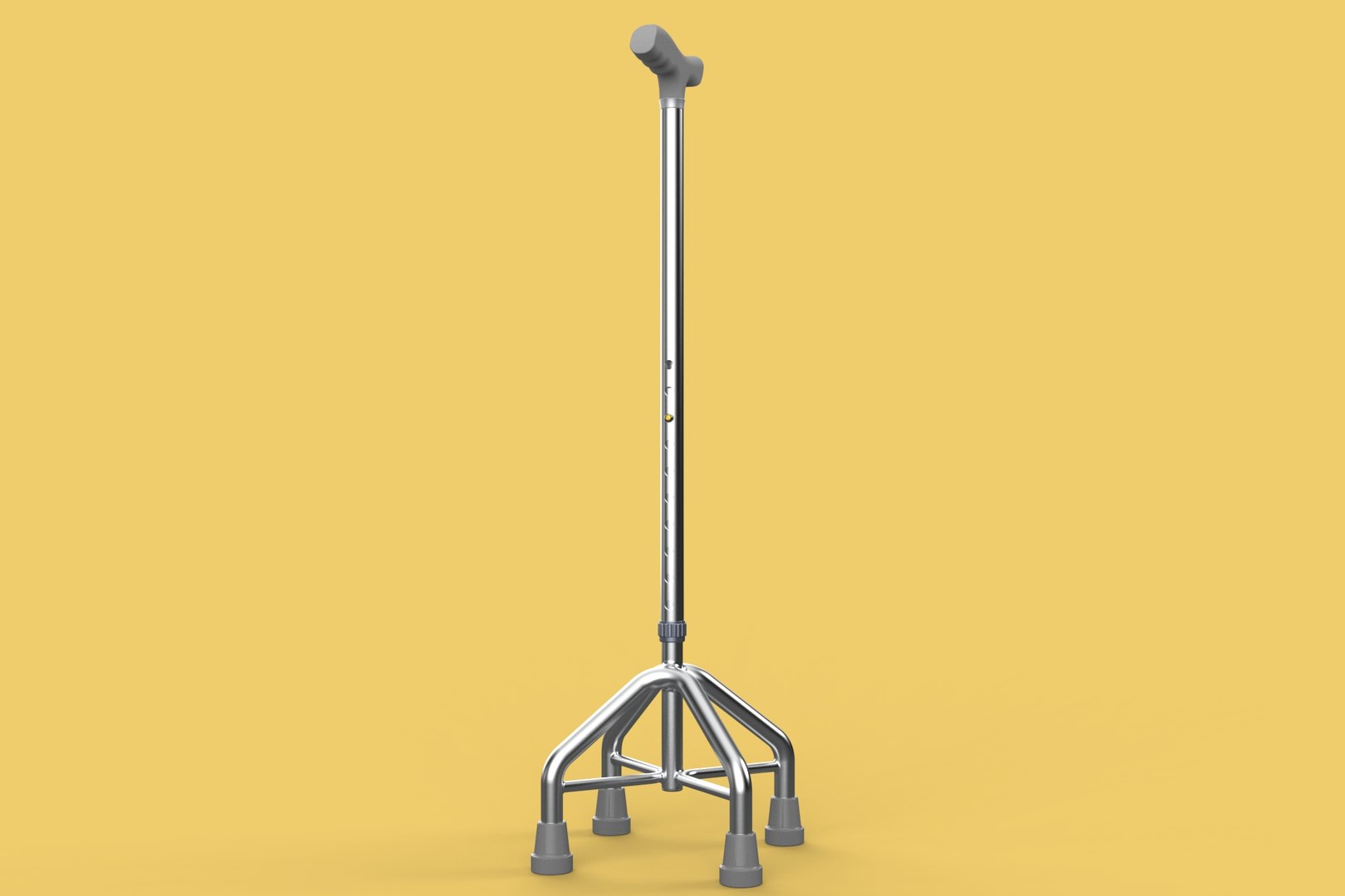 WALKING CANE QUADRIPOD AID ELDERLY STICK POLE QUAD FEET 4 LEG 3D Model ...