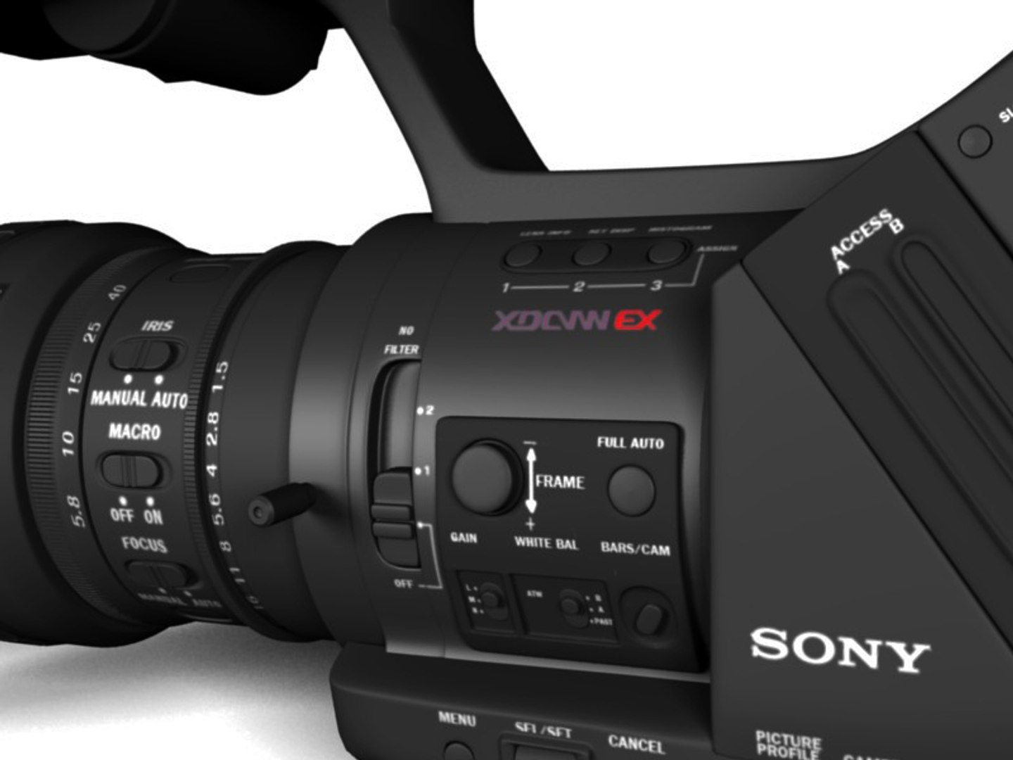 3d Model Sony Ex3 Camera