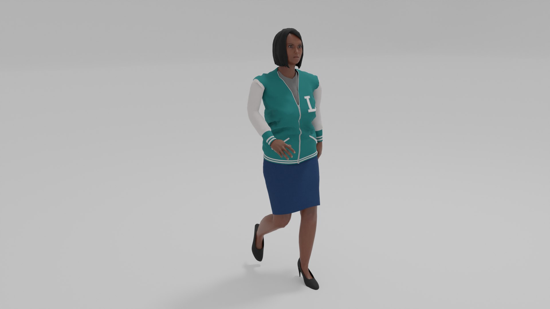 Afro-American Woman Walk Animation 3D model - TurboSquid 2069564