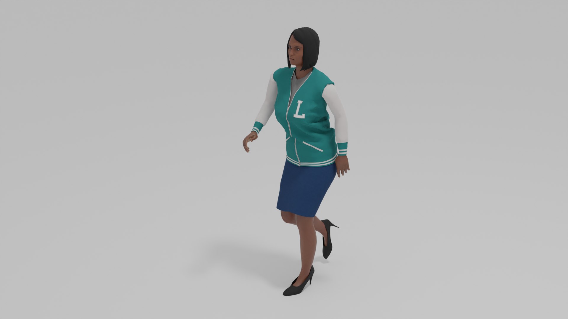 Afro-American Woman Walk Animation 3D model - TurboSquid 2069564