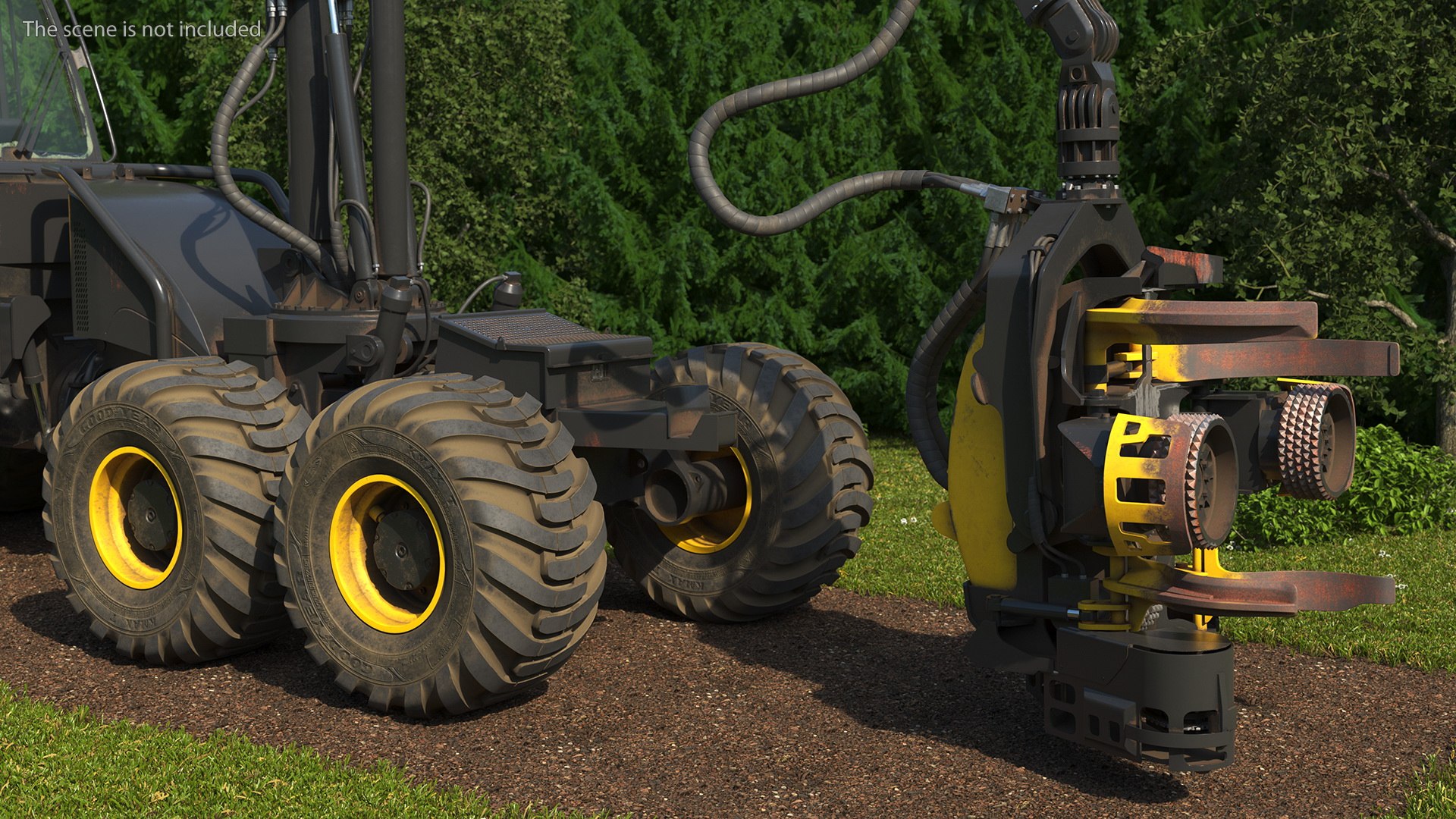 3D model Forestry Harvester PONSSE Bear 8W Dirty Rigged for Cinema 4D - TurboSquid 2062661