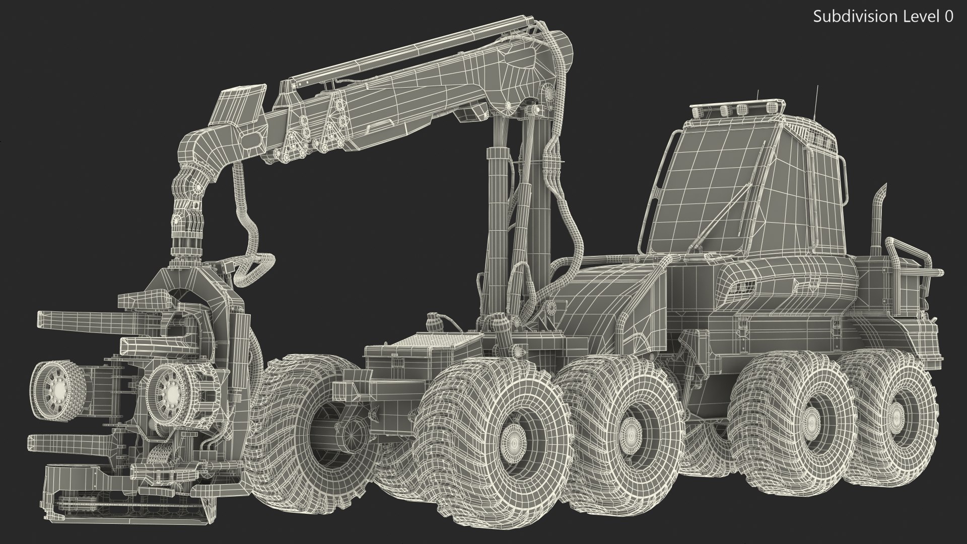 3D model Forestry Harvester PONSSE Bear 8W Dirty Rigged for Cinema 4D - TurboSquid 2062661