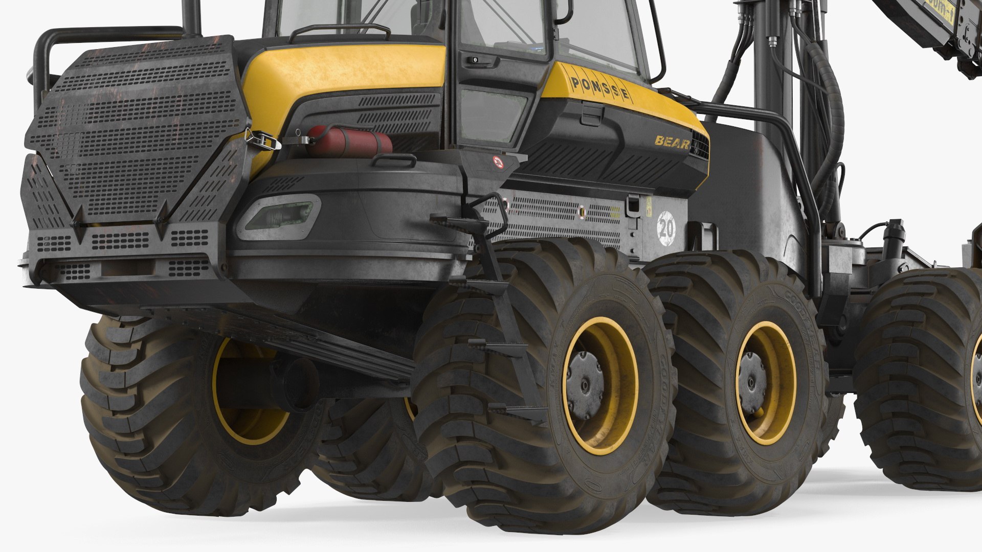 3D model Forestry Harvester PONSSE Bear 8W Dirty Rigged for Cinema 4D ...