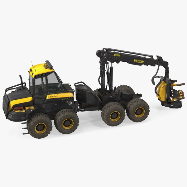 modelo 3d Forestry Harvester PONSSE Bear 8W Dirty Rigged for Cinema 4D ...