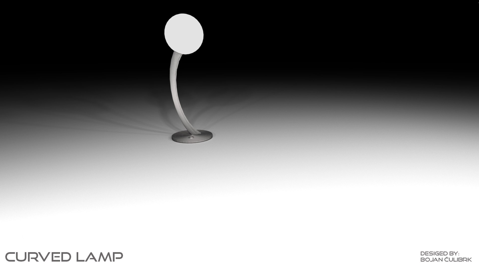 3d model curved lamp
