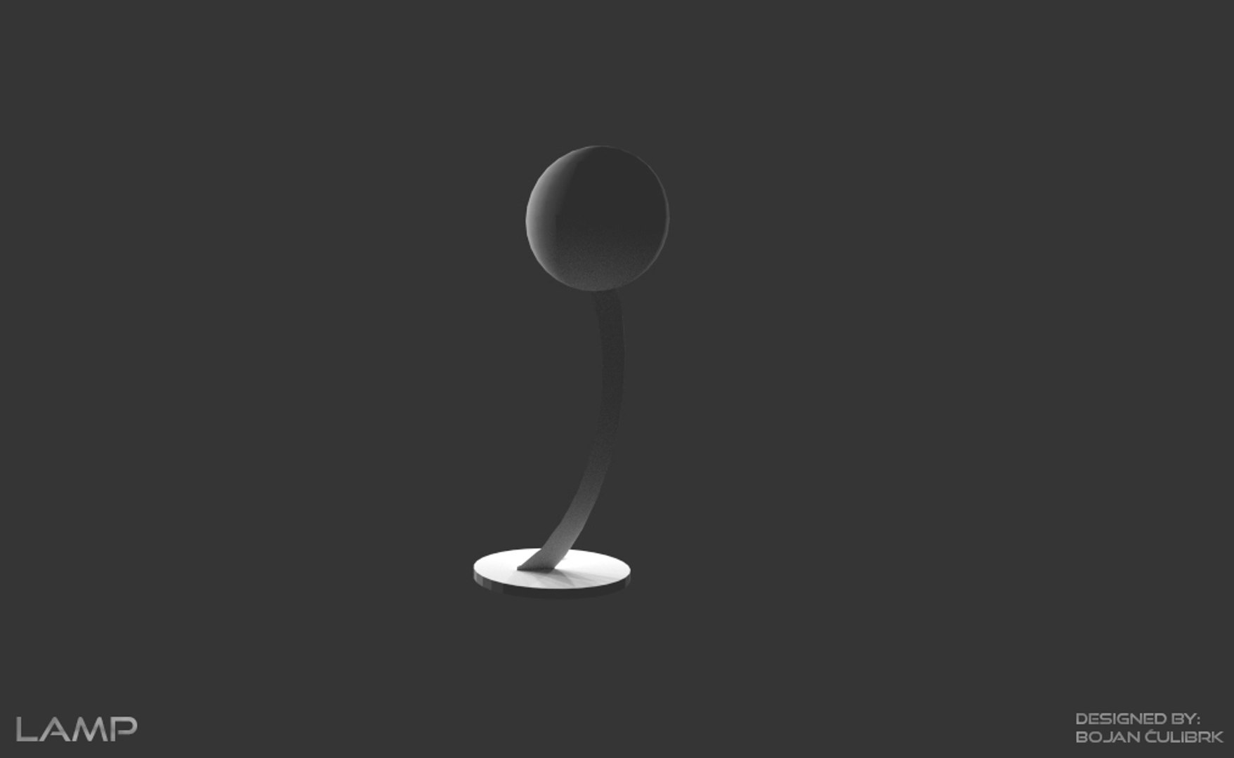 3d model curved lamp