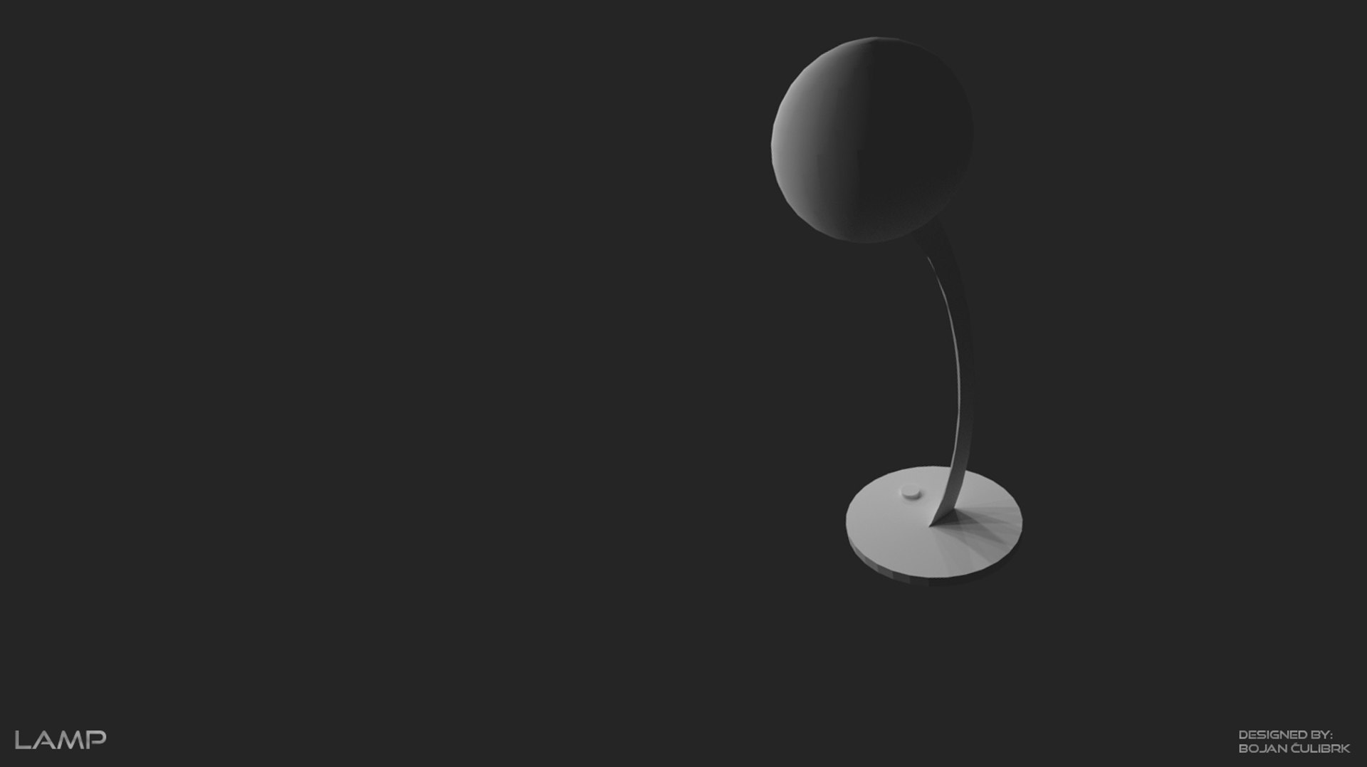 3d model curved lamp