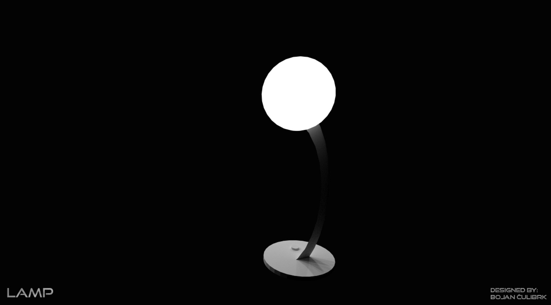 3d model curved lamp