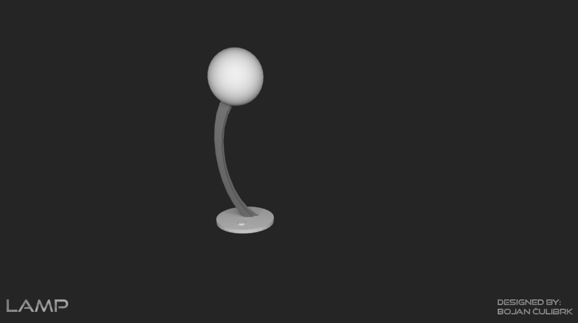 3d model curved lamp