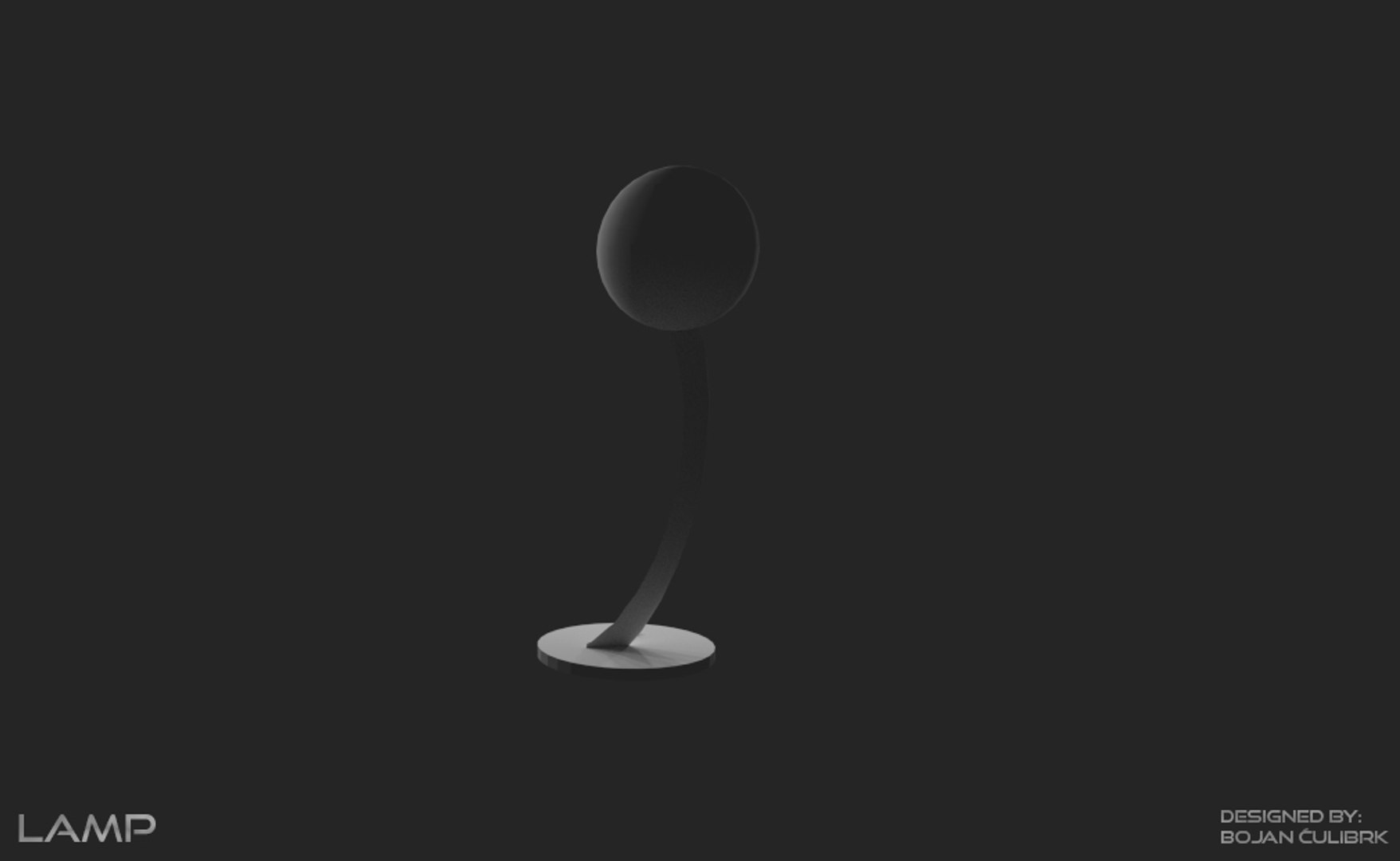 3d model curved lamp