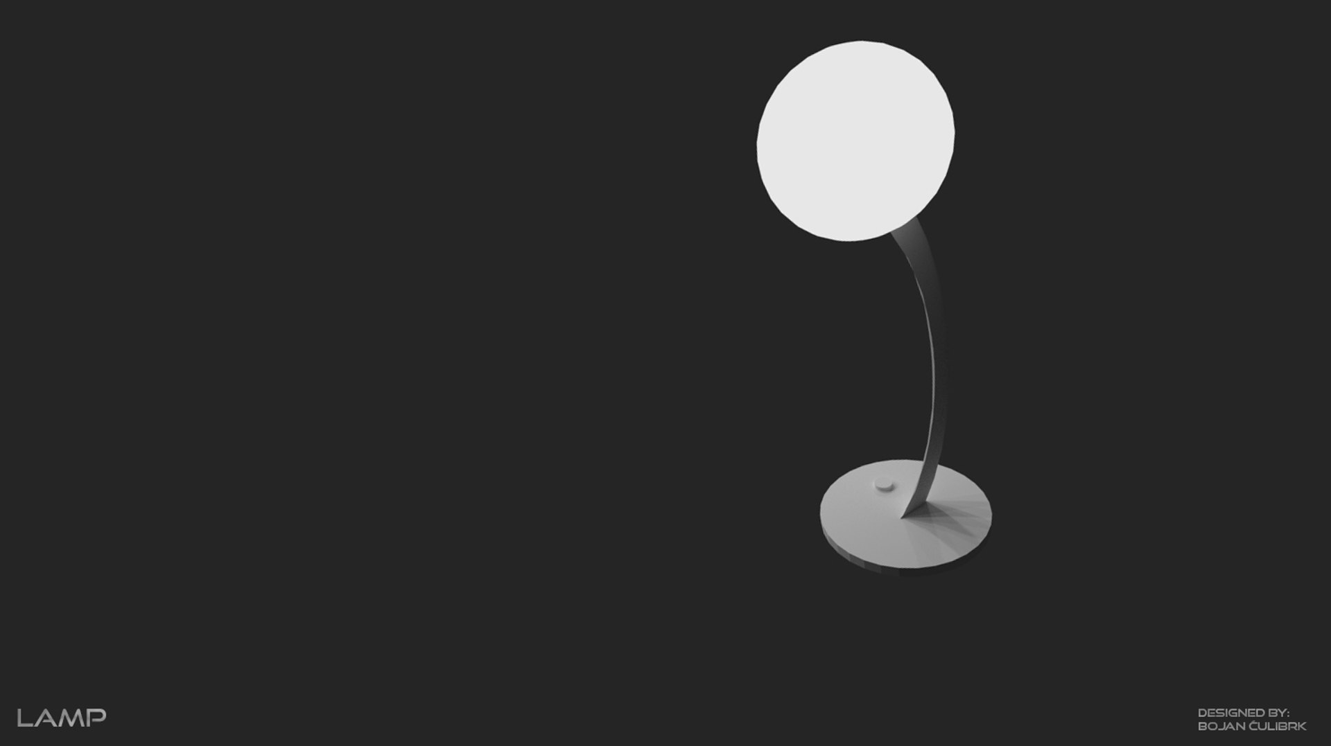 3d model curved lamp