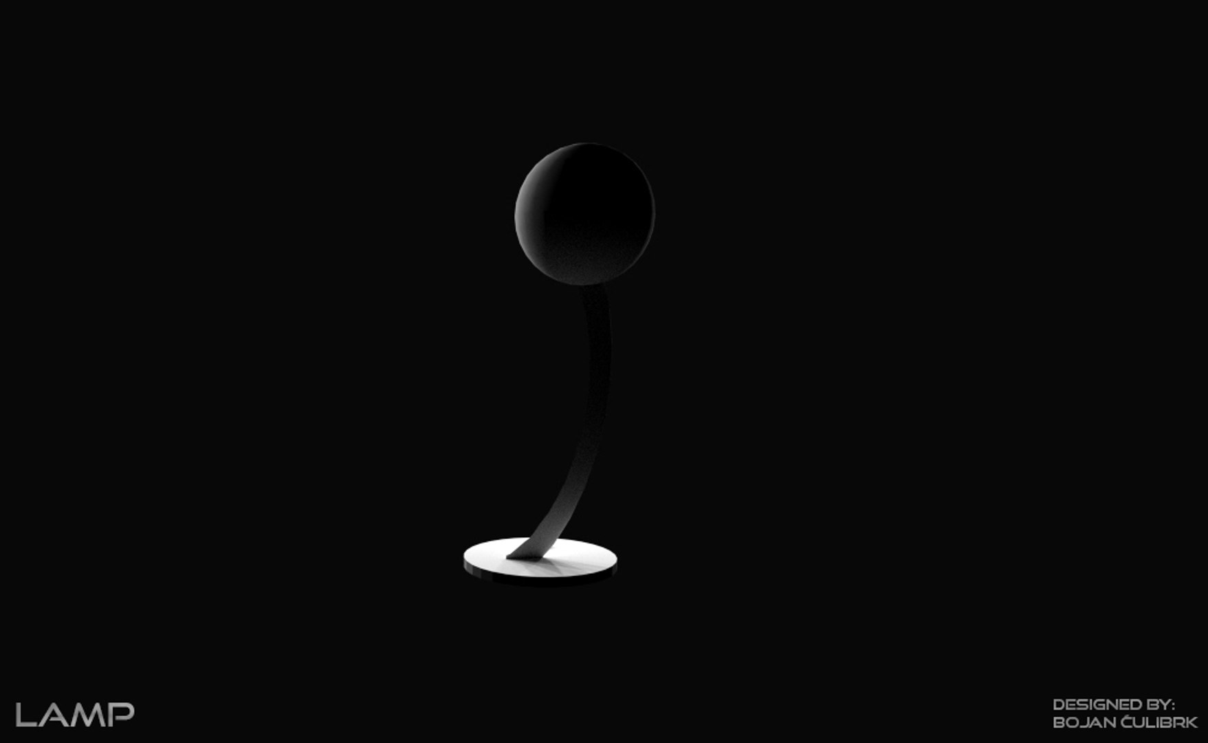 3d model curved lamp