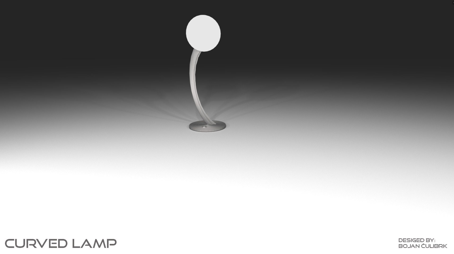 3d model curved lamp