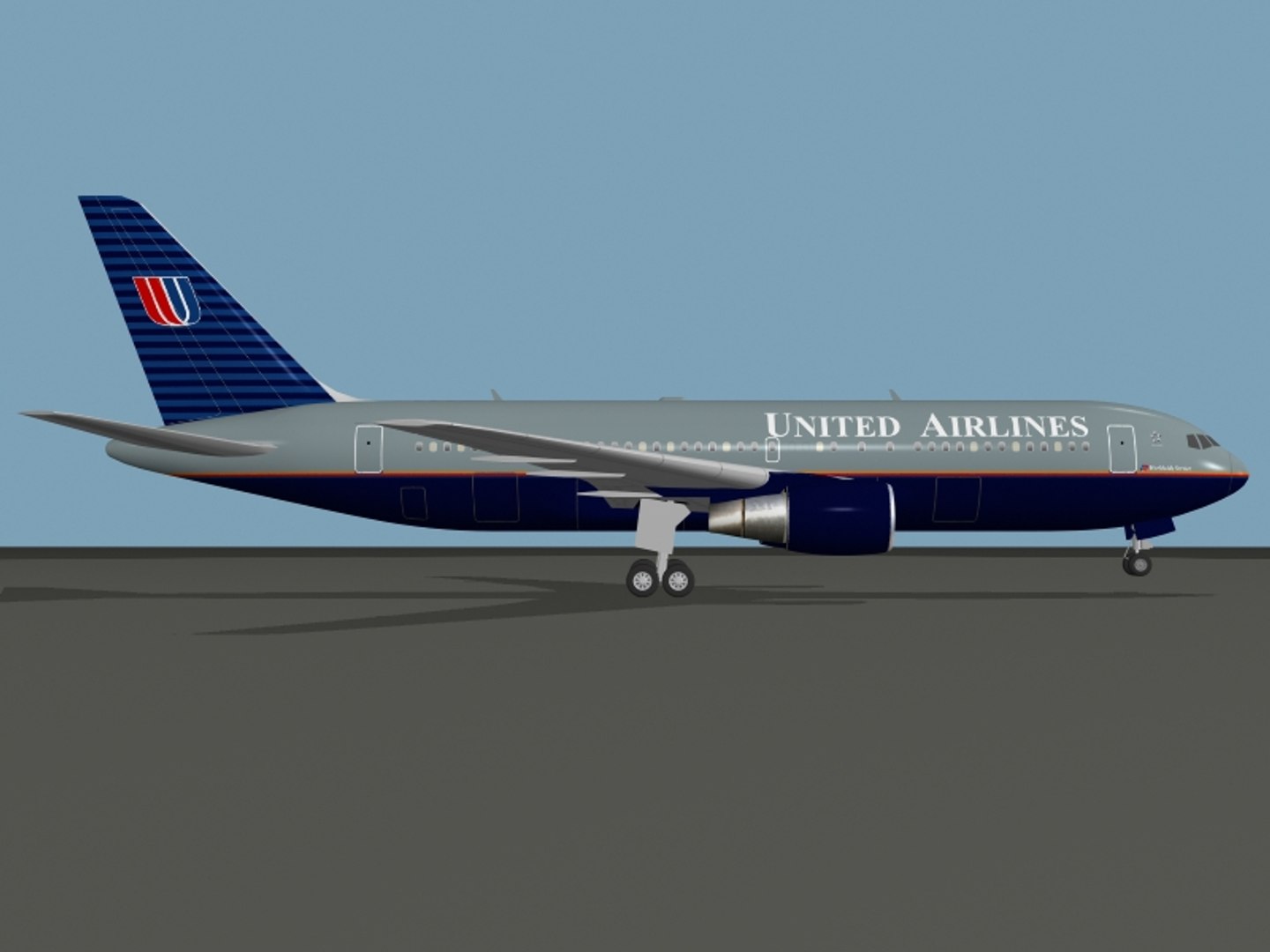 b 767-200 united airlines 3d model