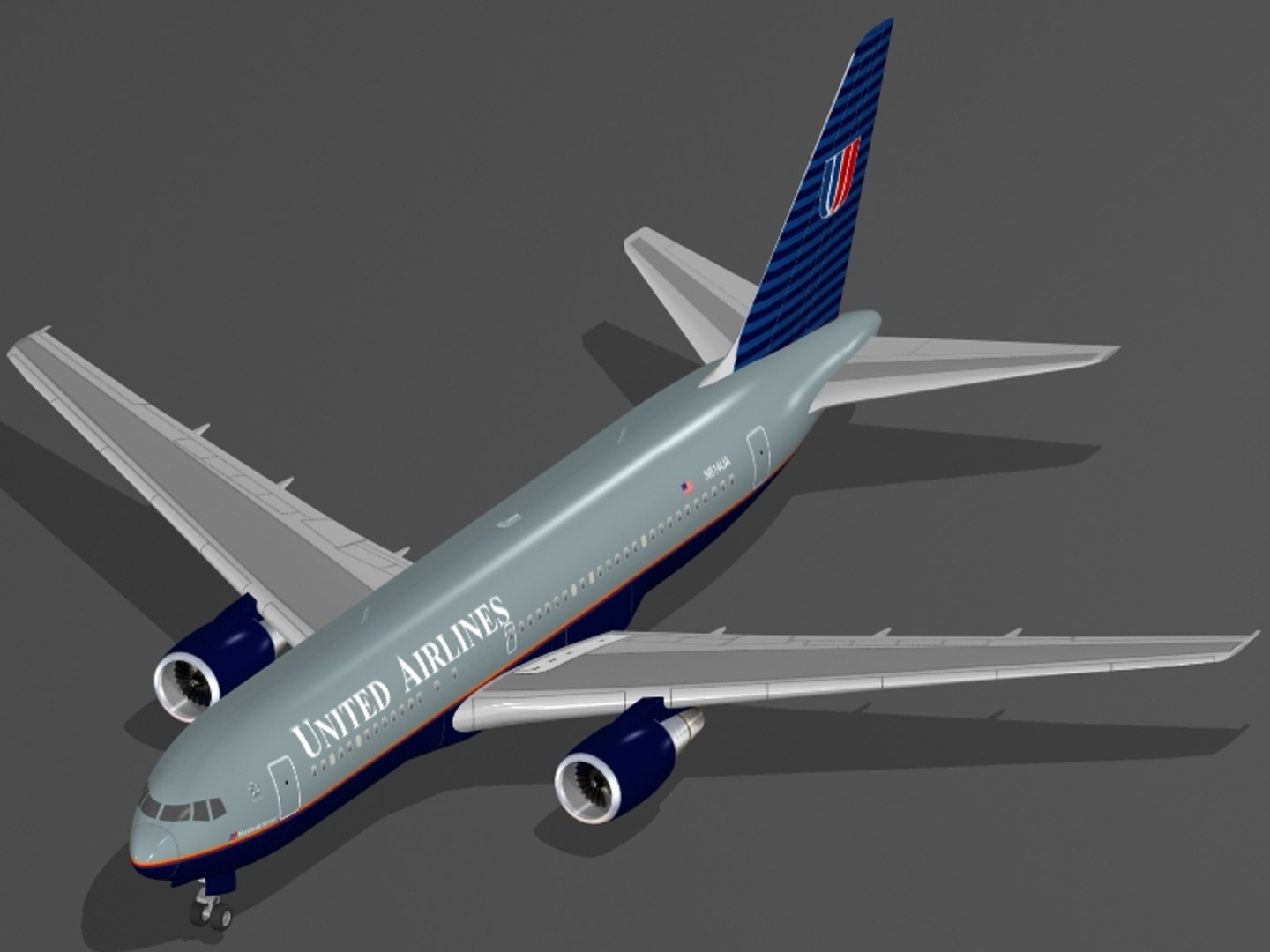 b 767-200 united airlines 3d model