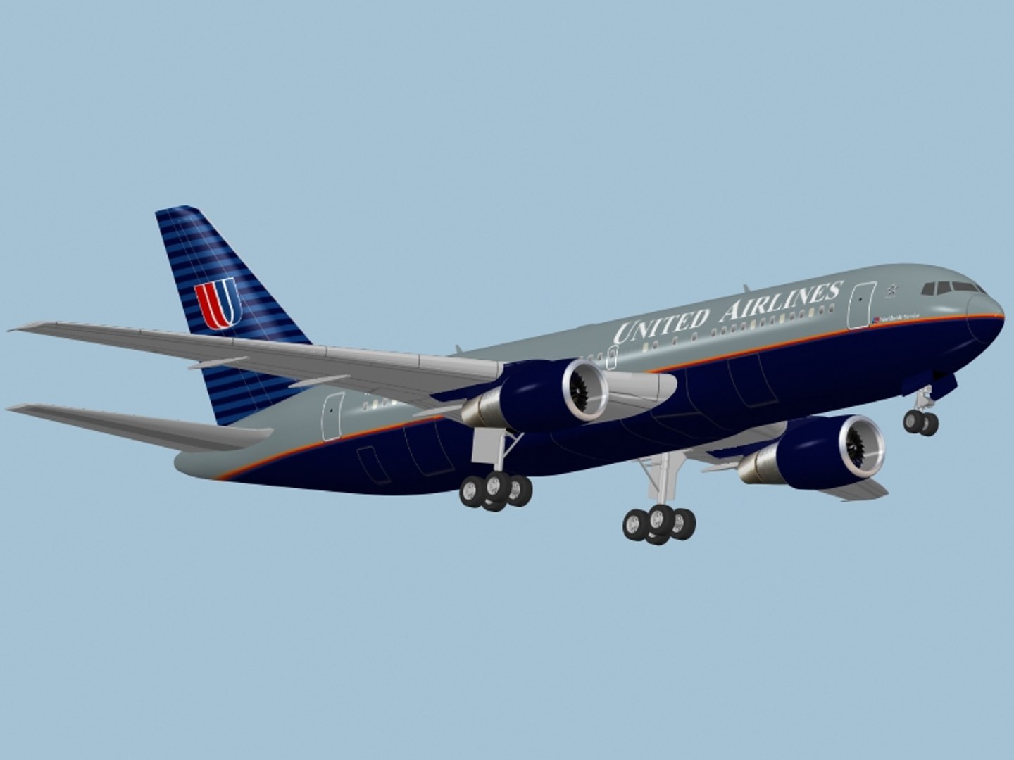 b 767-200 united airlines 3d model