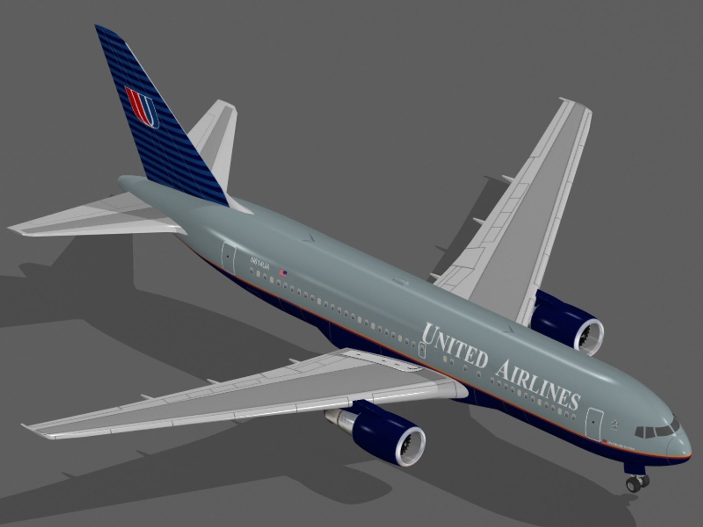 b 767-200 united airlines 3d model