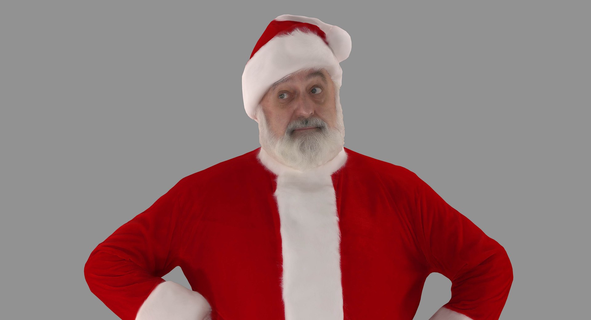 3d Santa Standing People Human