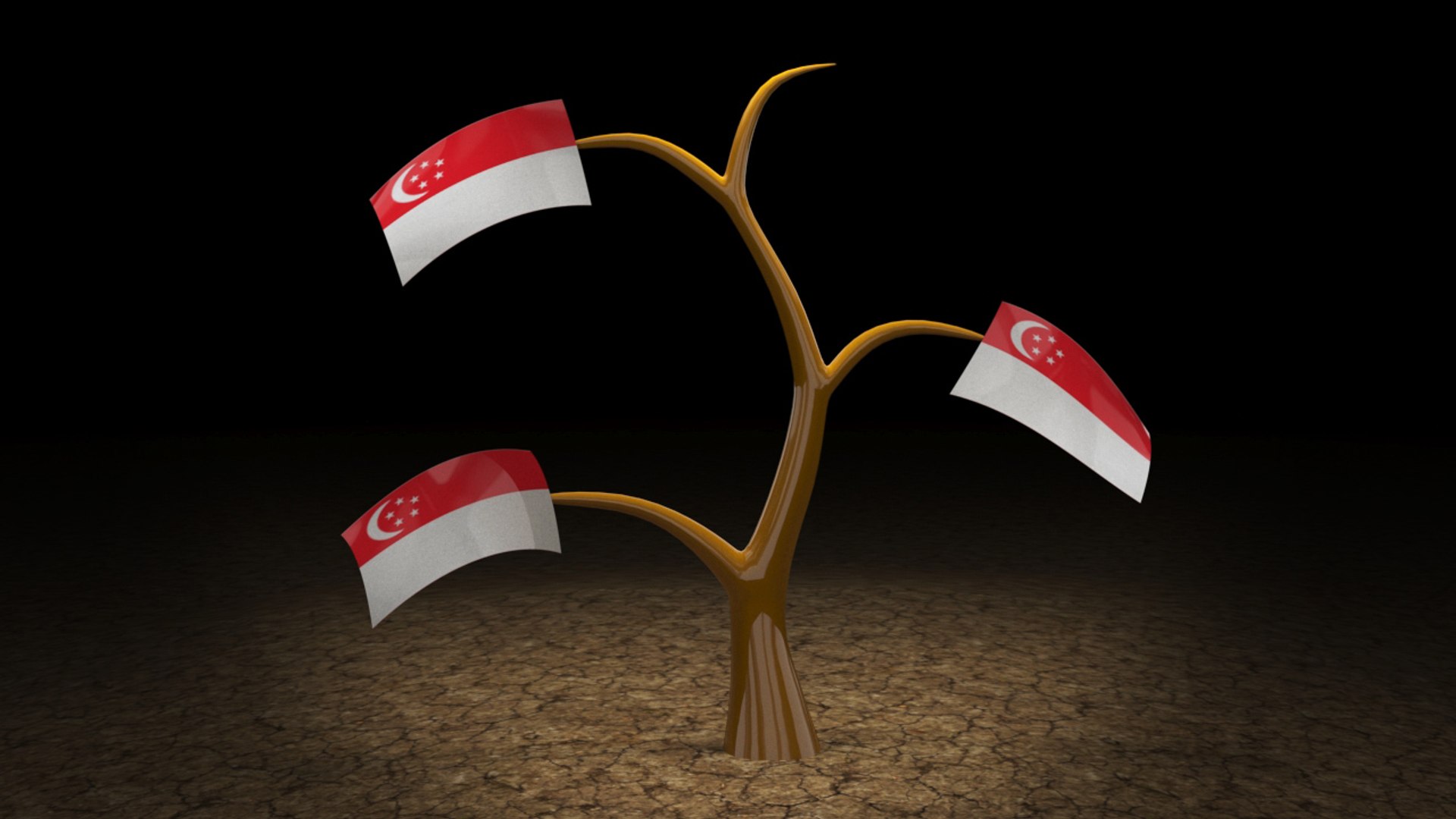 Metal Tree Flags Leafs 3D - TurboSquid 1605817