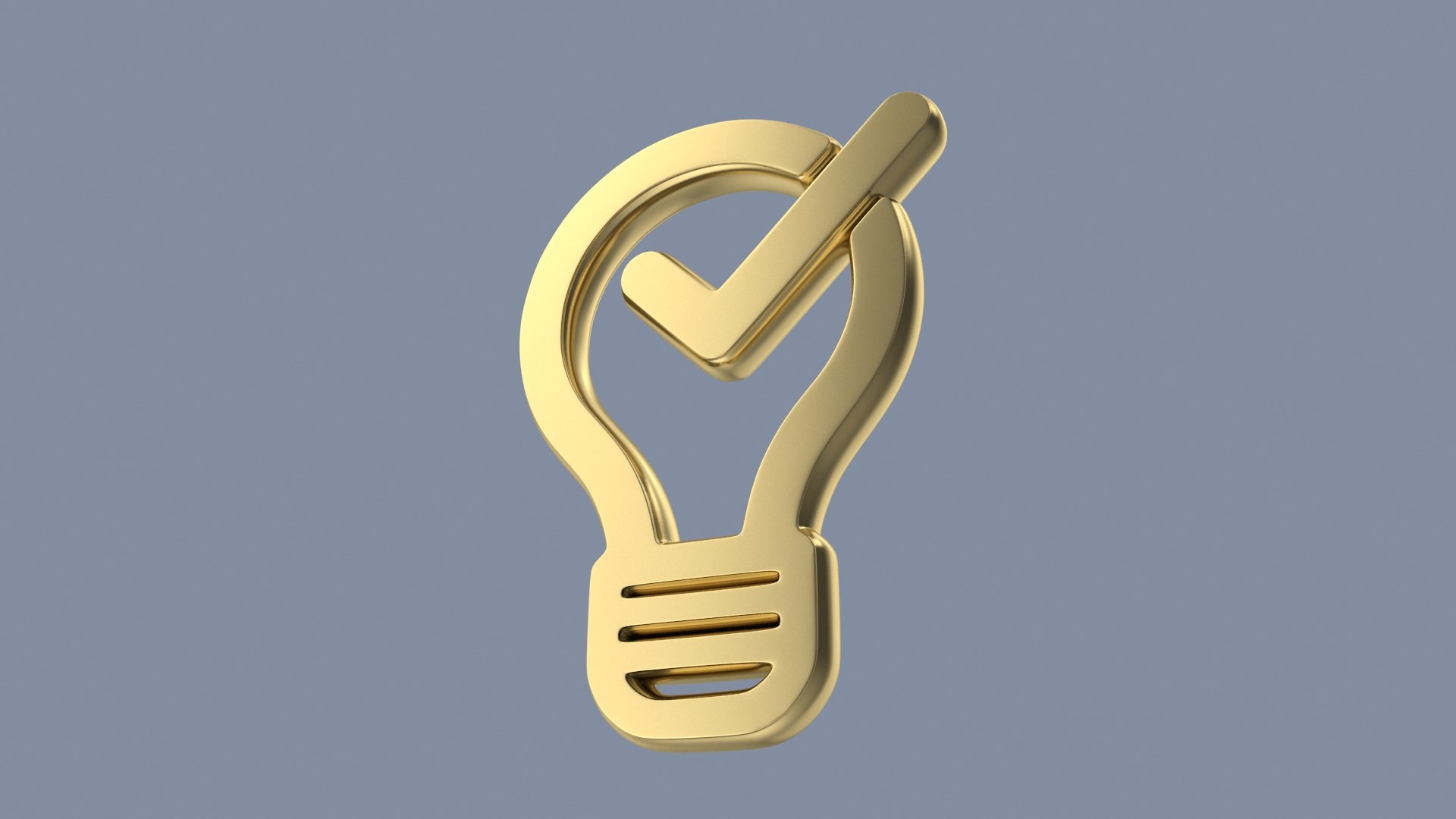 3D Model Approved Idea Symbol Gold - TurboSquid 2058742