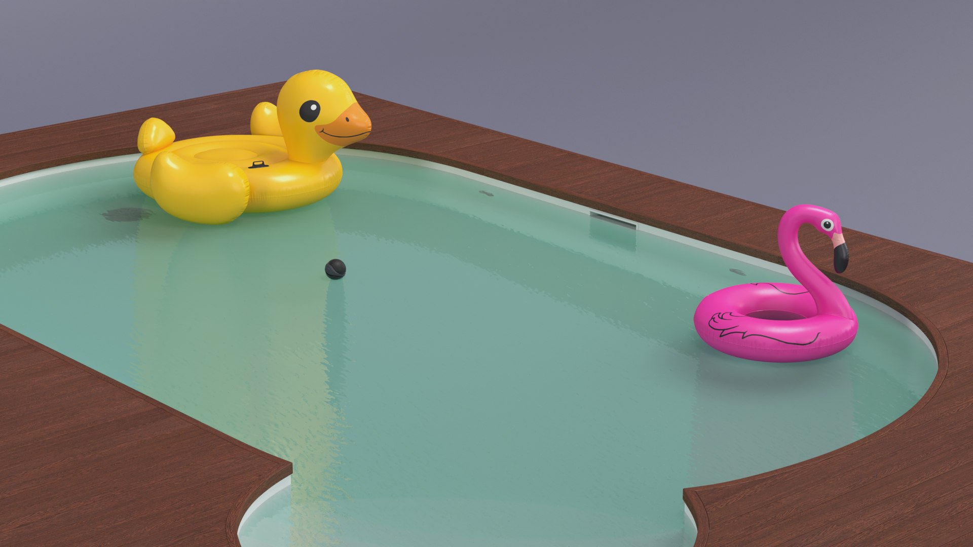 3D Backyard Pool Inflatable Flamingo Duck Model - TurboSquid 2393350
