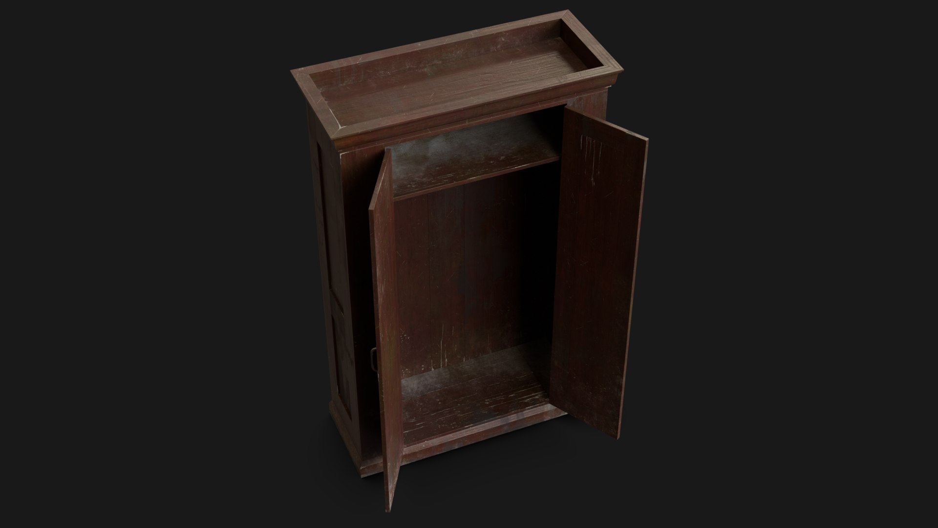 3D Wooden Cabinet Red V1-18 - Wooden Wardrobe 2 Model - TurboSquid 2335799